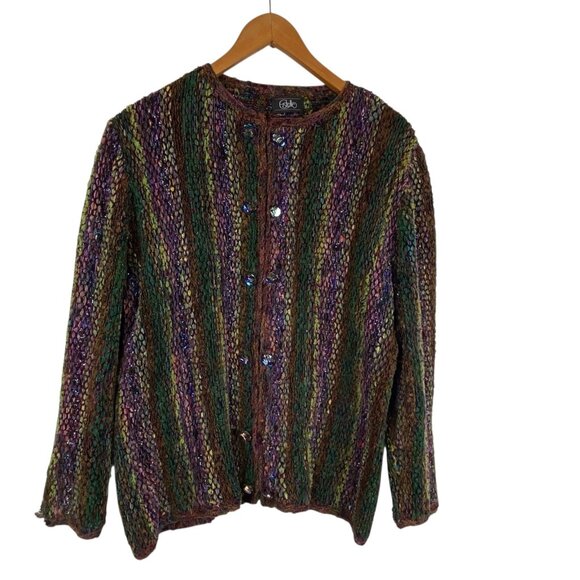 Estelle | Sweaters | Vintage Estelle Gracer Sweater Cardigan Hand Woven ...